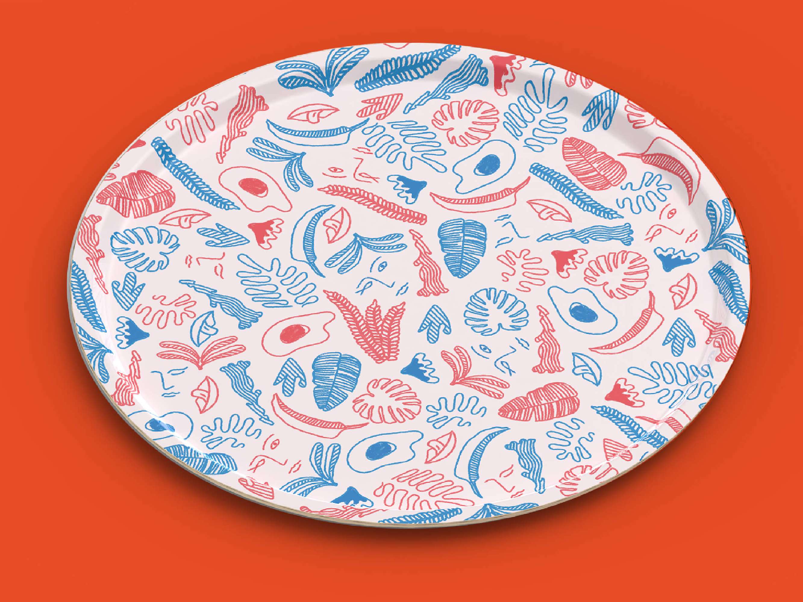 Plateau design motif illustré Dear Breakfast par Ich&Kar
